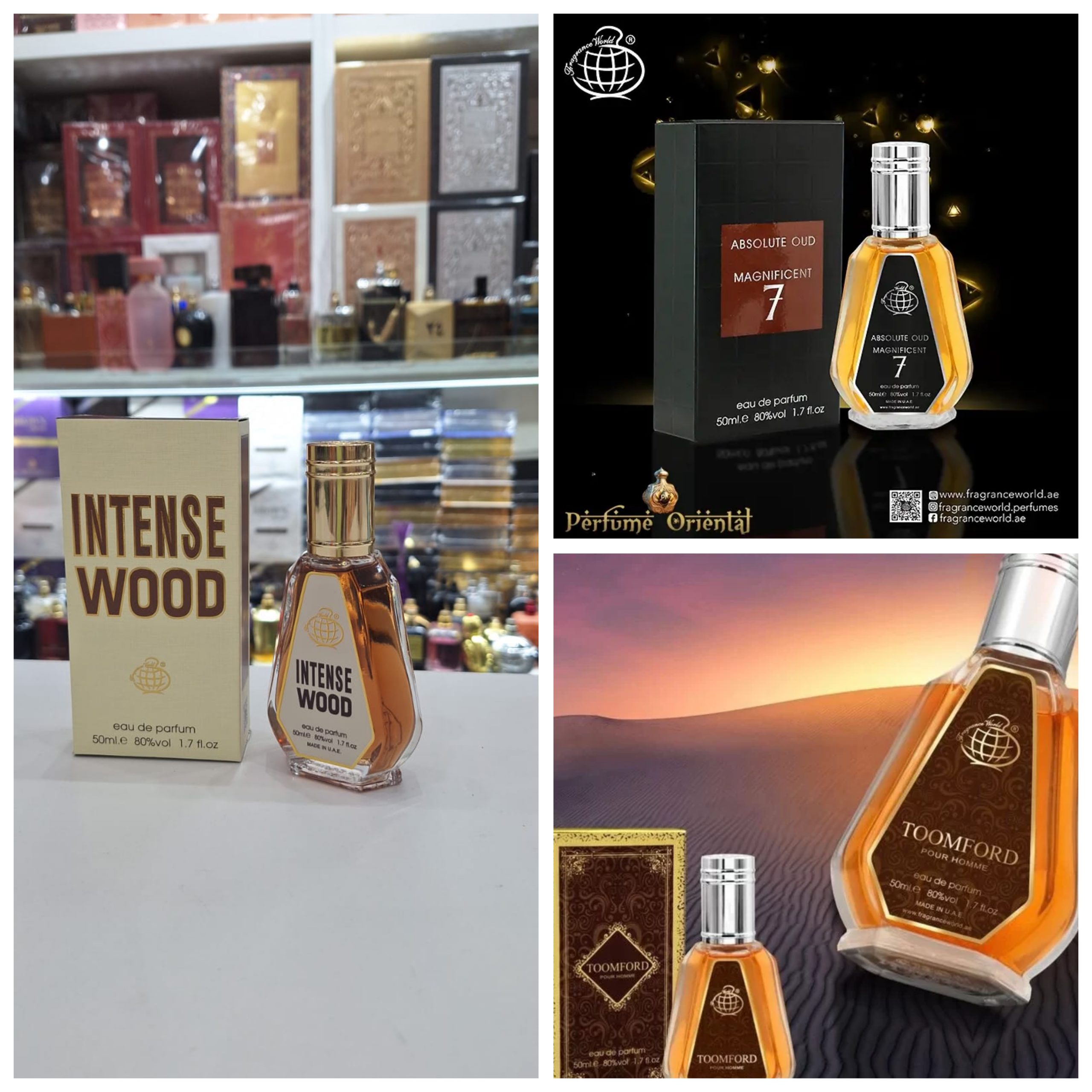 Intense wood, absolute oud and toomford 50mls - Dubai Scents 101